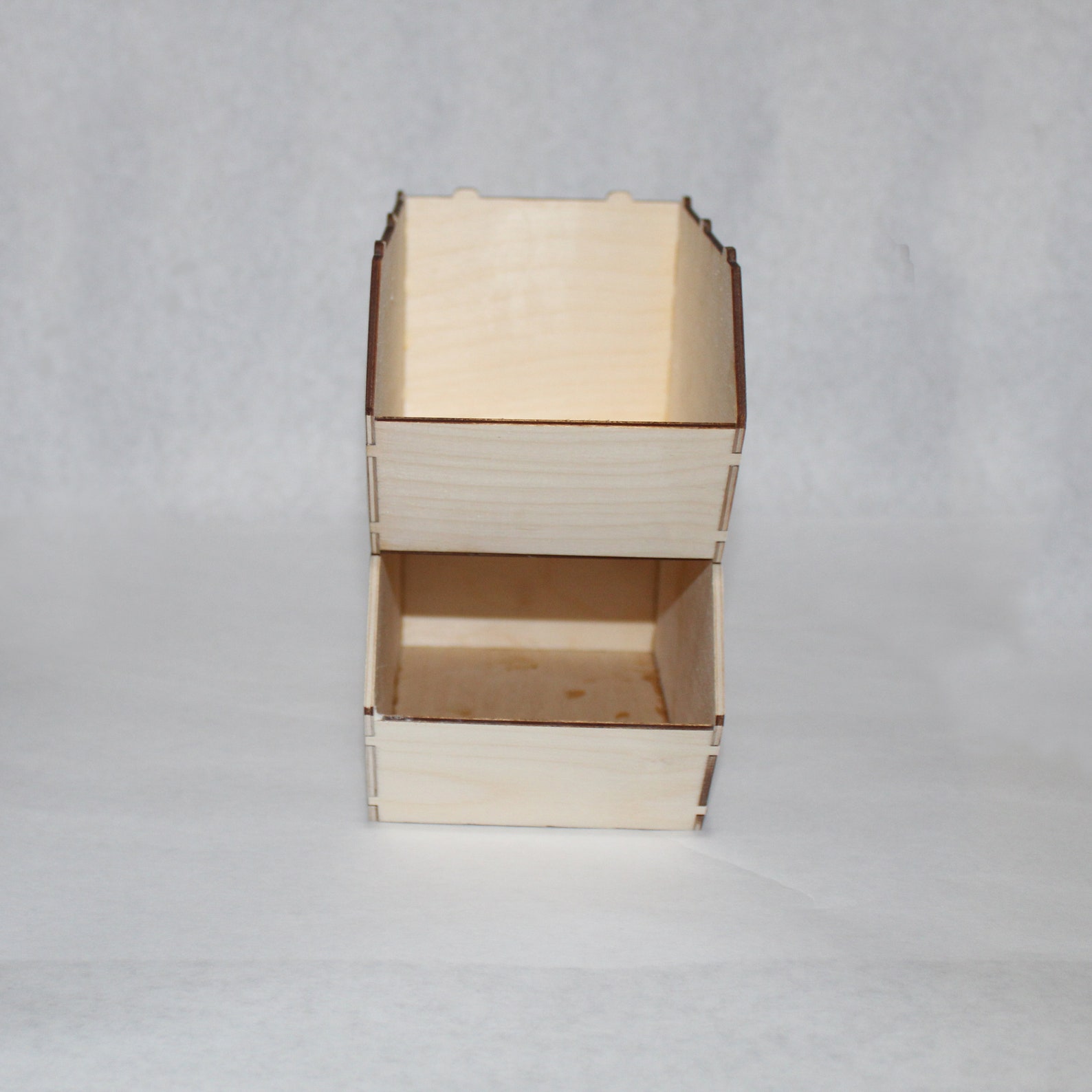 Desktop Stackable Wood Storage Bin - Etsy