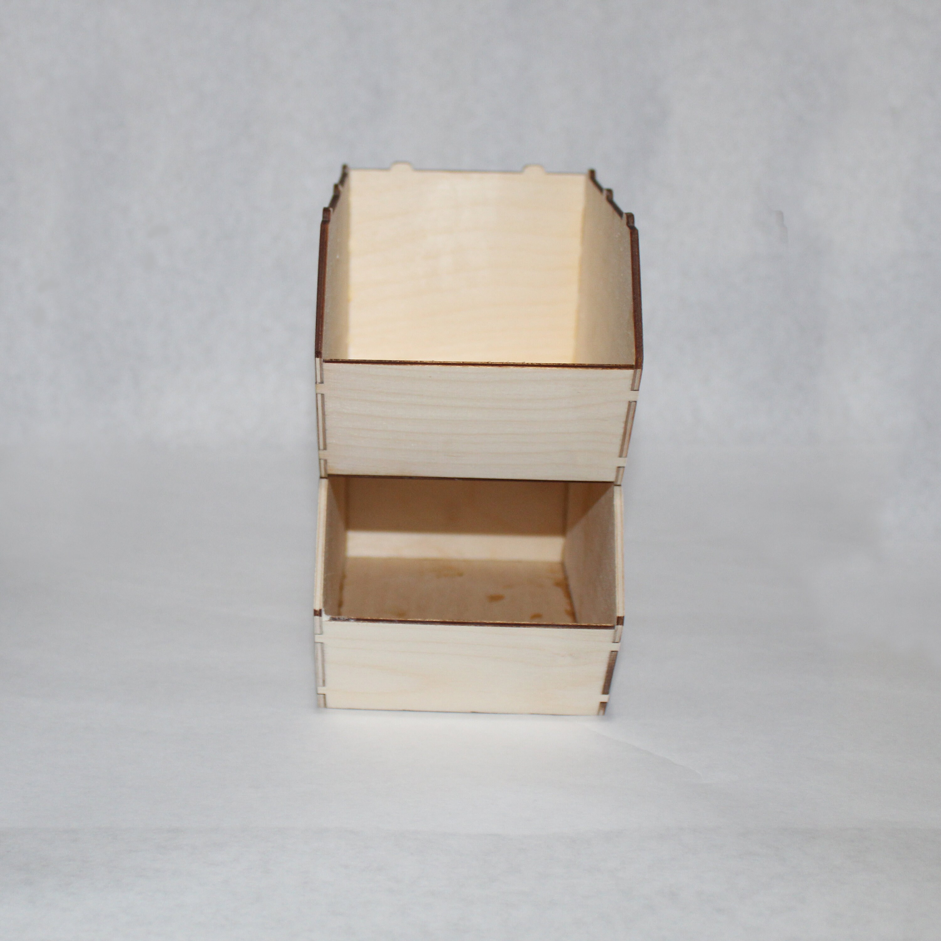 Desktop Stackable Wood Storage Bin - Etsy