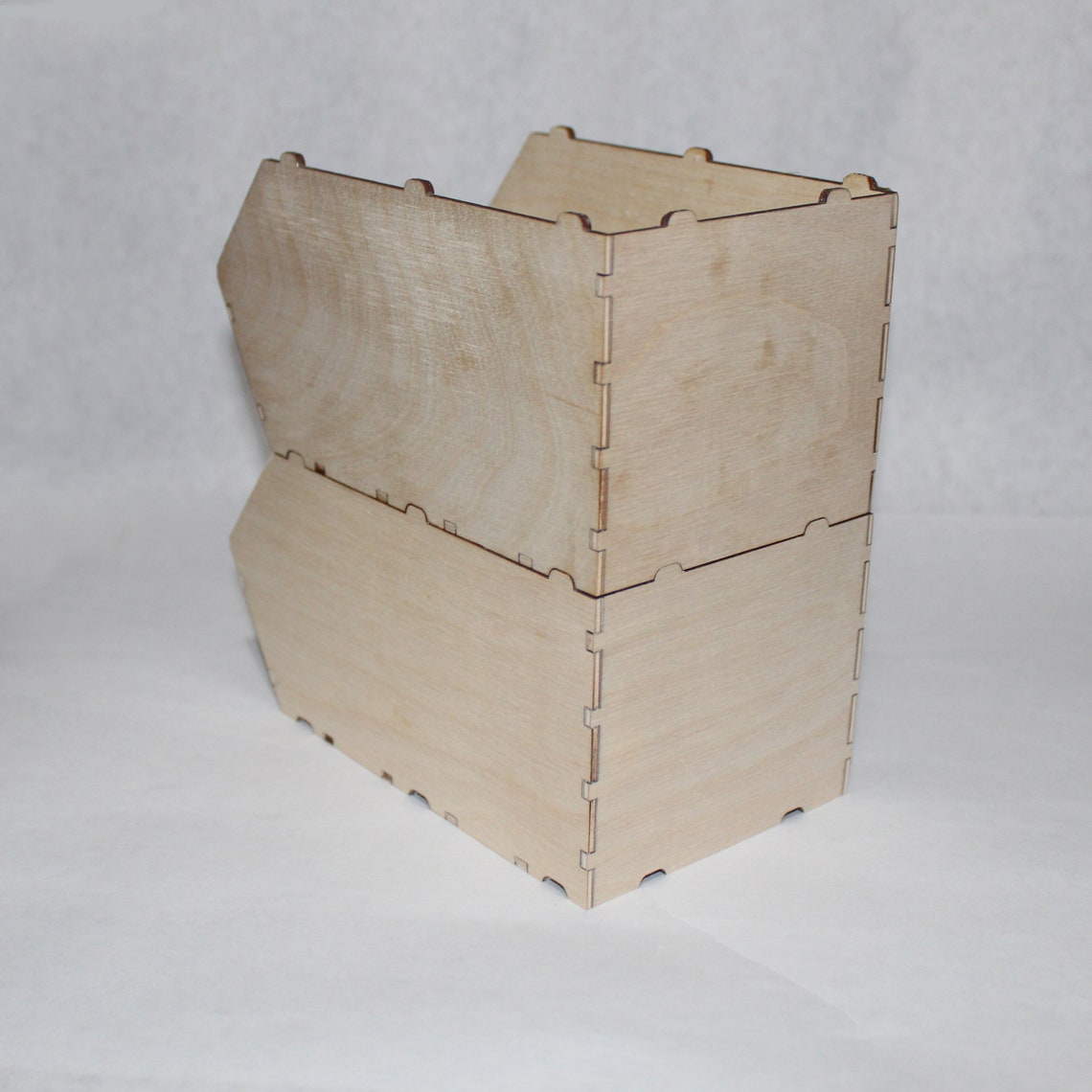 Desktop Stackable Wood Storage Bin - Etsy