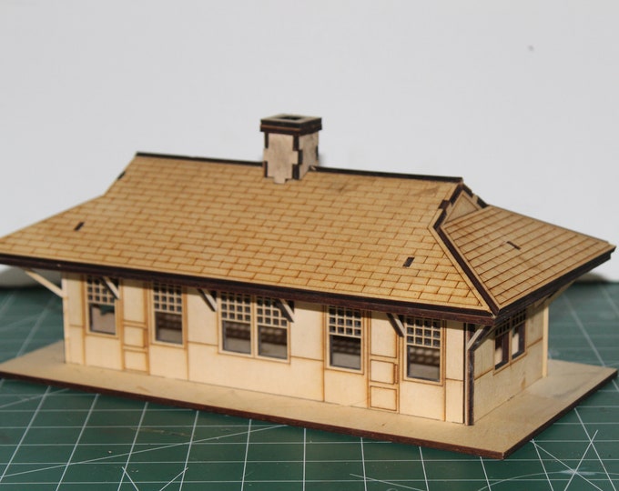 Miniature Victorian 6 Train Station Depot HO Gauge Scale 1:87 Assembled ...