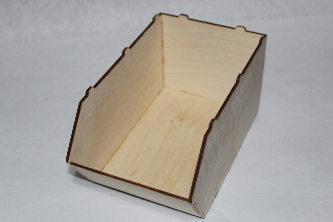 Desktop Stackable Wood Storage Bin - Etsy