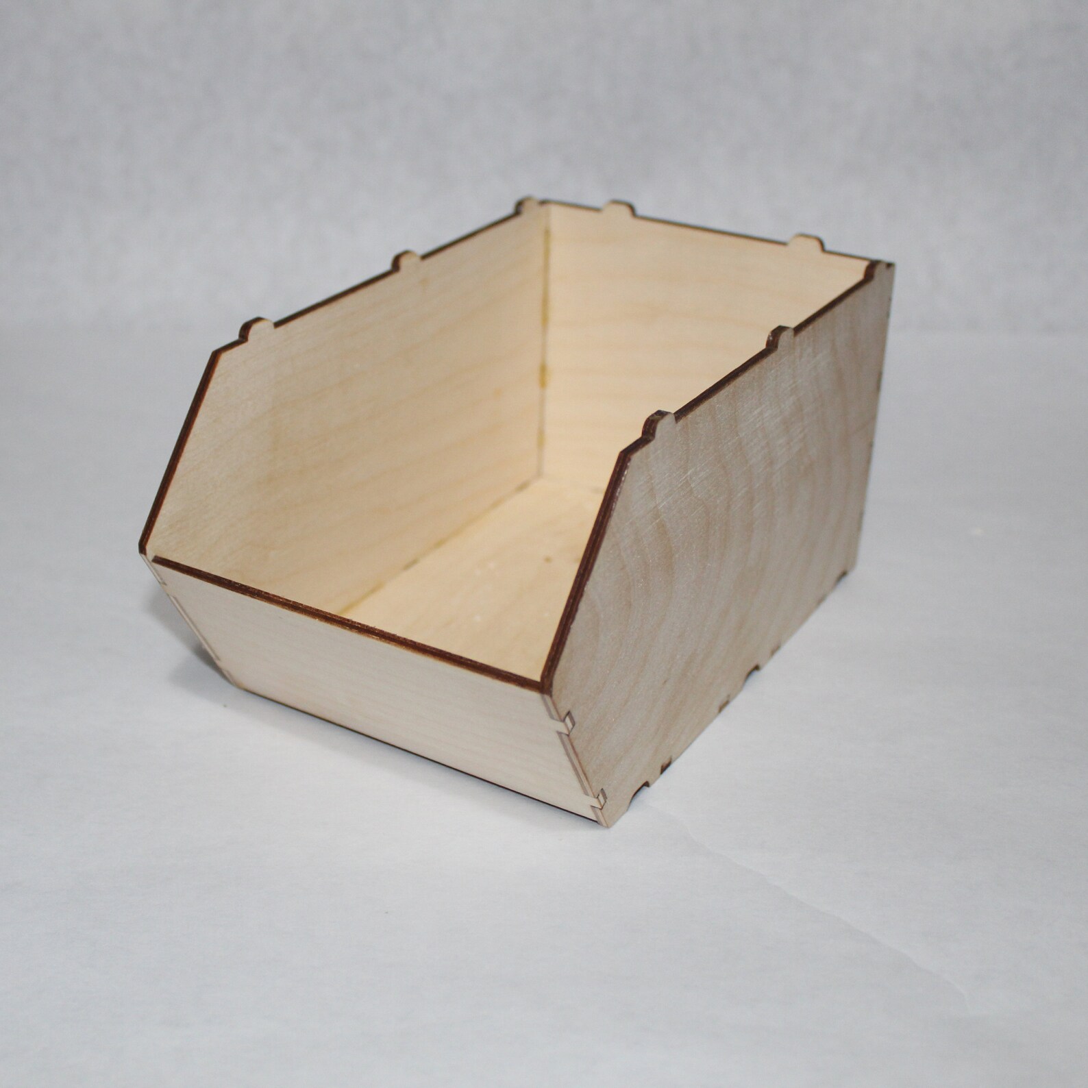 Desktop Stackable Wood Storage Bin - Etsy