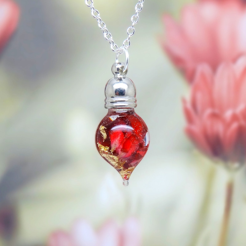 Pressed Roses Necklaces - Etsy UK