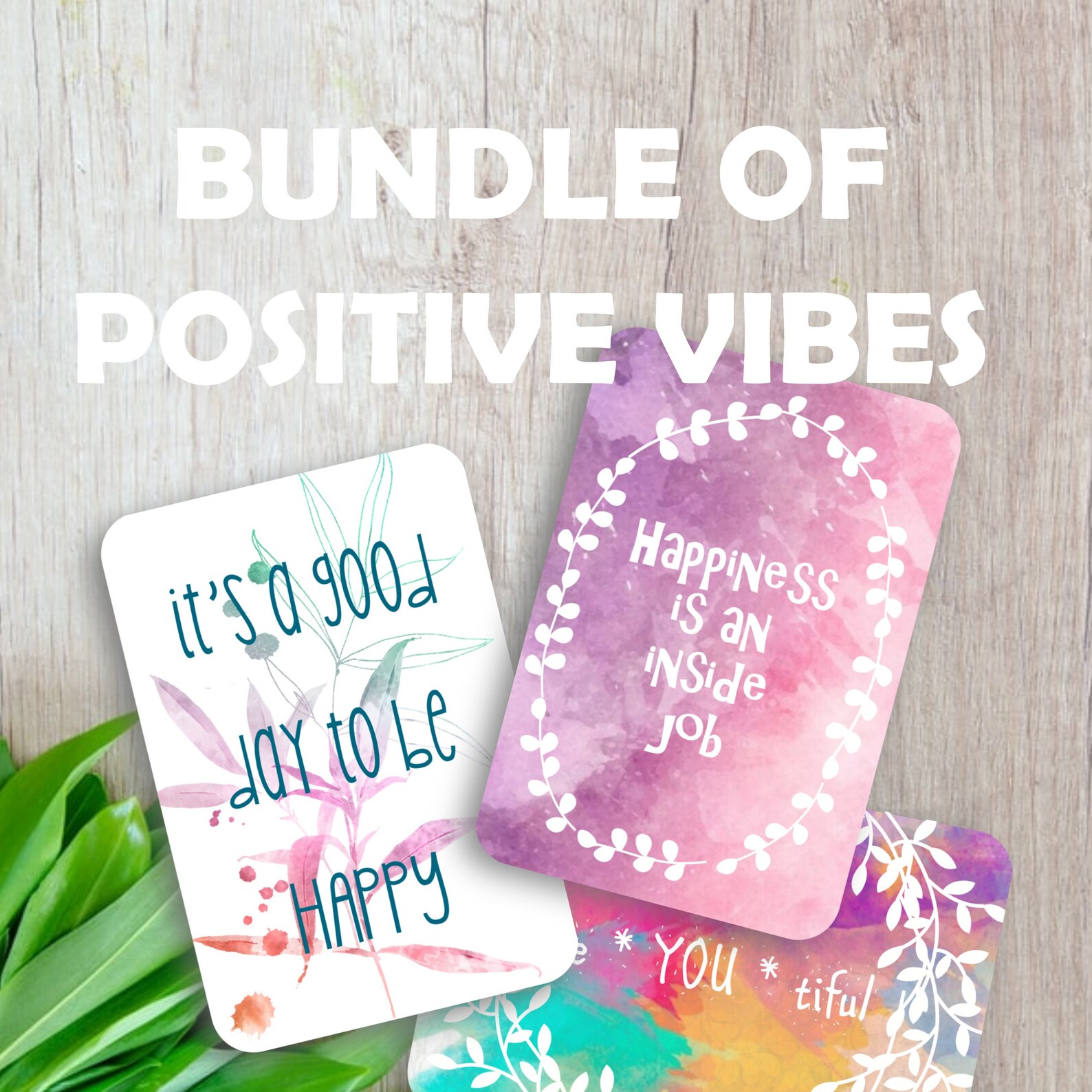 Bundle of 16 Positive Cards Positive Thoughts Set - Etsy UK