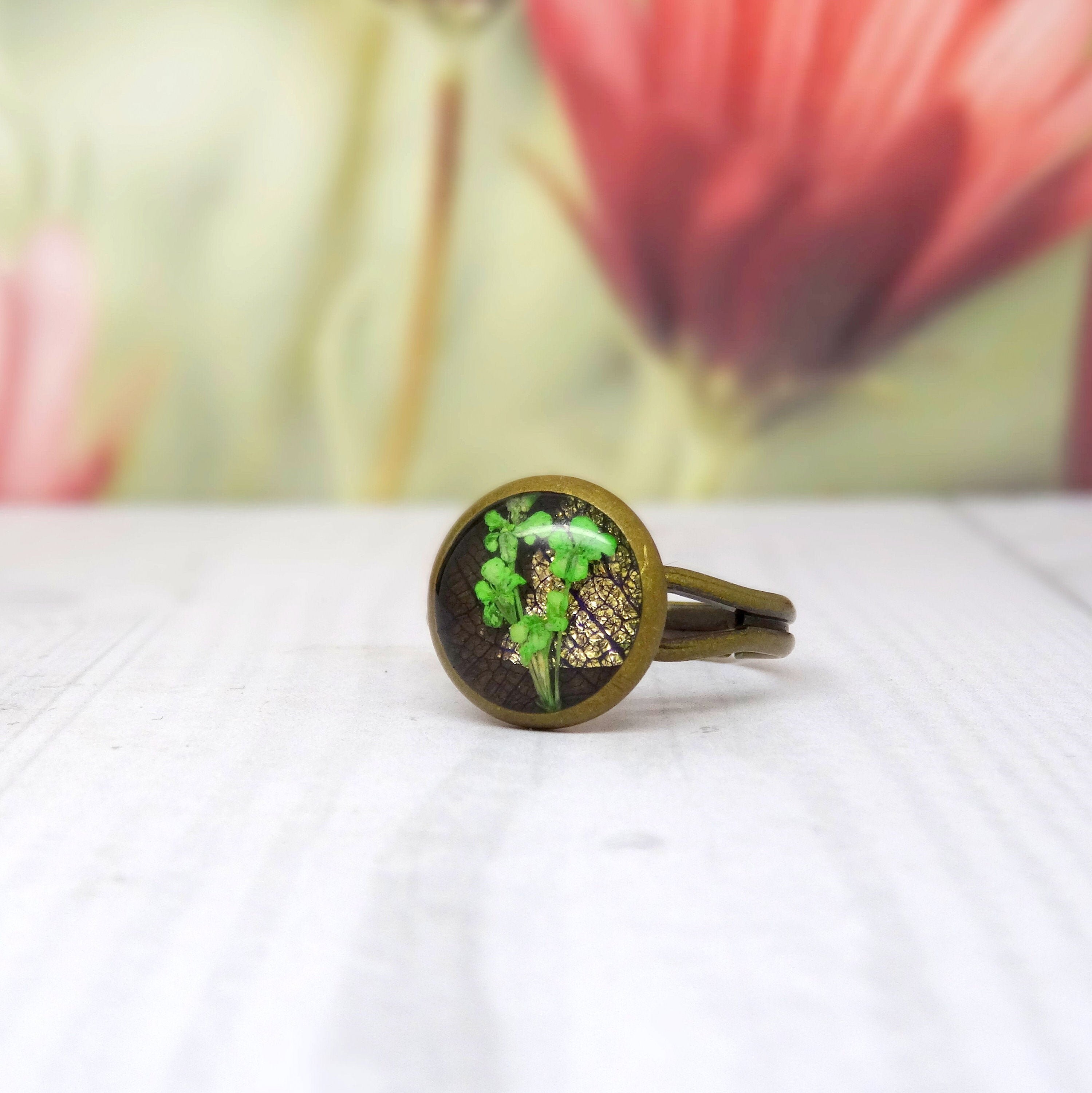 Real flower ring