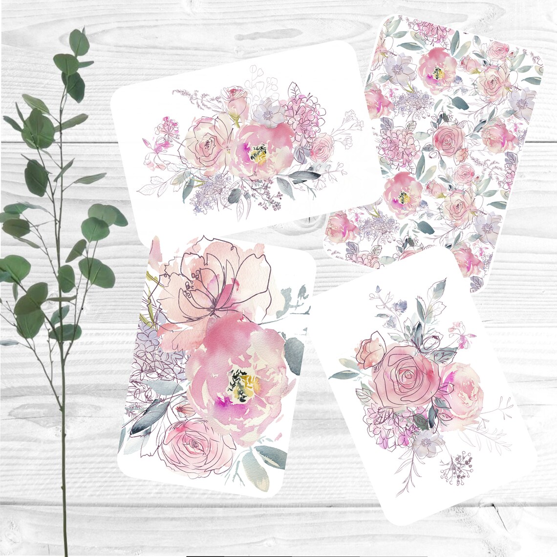 Set of 8 notecards Mini note cards set Small note cards | Etsy