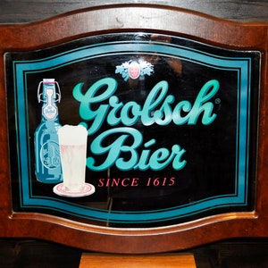 Grolsch Bier Mirror Bar Sign - Wood Frame - "since 1615" - Etsy