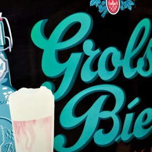 Grolsch Bier Mirror Bar Sign - Wood Frame - "since 1615" - Etsy