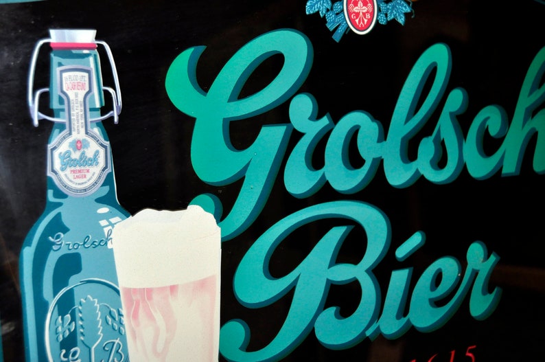 Grolsch Bier Mirror Bar Sign - Wood Frame - "since 1615" - Etsy