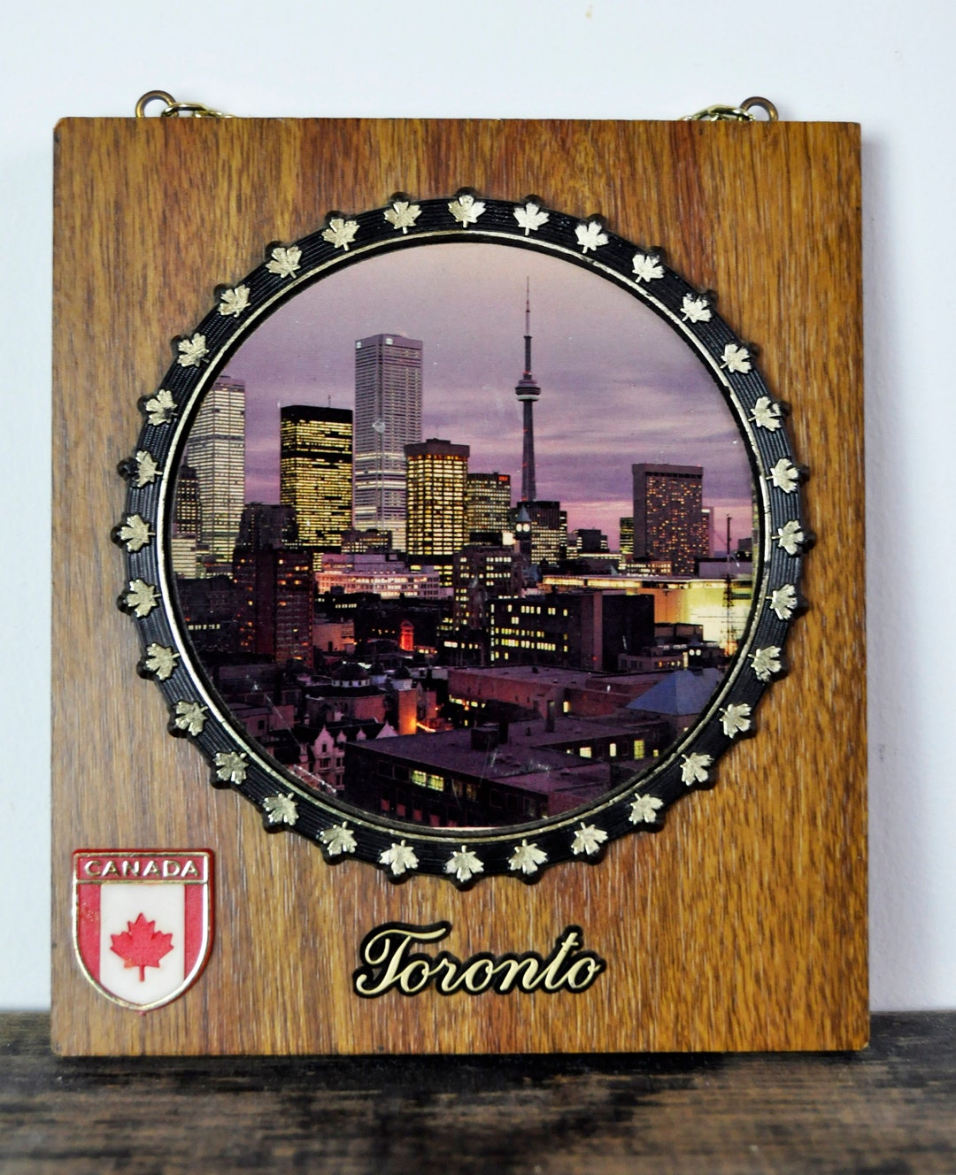 Vintage Toronto Canada Wooden Souvenir Hanging Wall Plaque 5 " X 6 ...