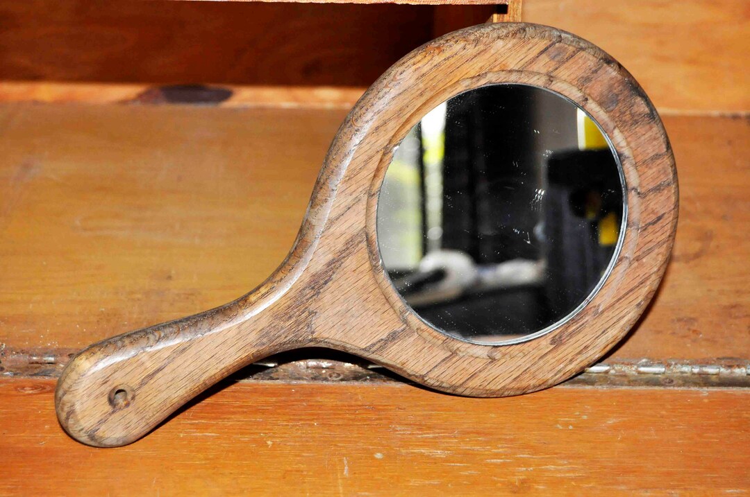 Vintage German Hand-carved Hand Mirror From the 60's (crack in the ...