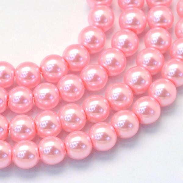 Pink Glass Pearls - Etsy