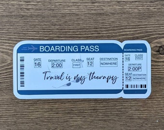 Plane Ticket Sticker - Etsy
