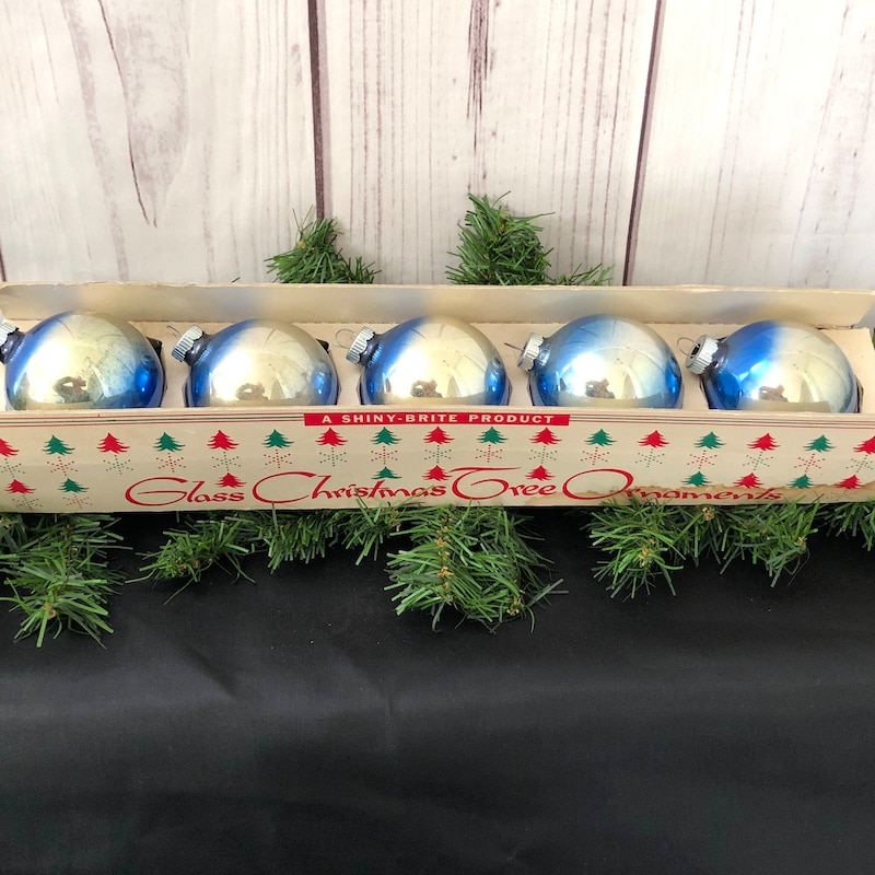 Shiny Brite Blue Box - Etsy