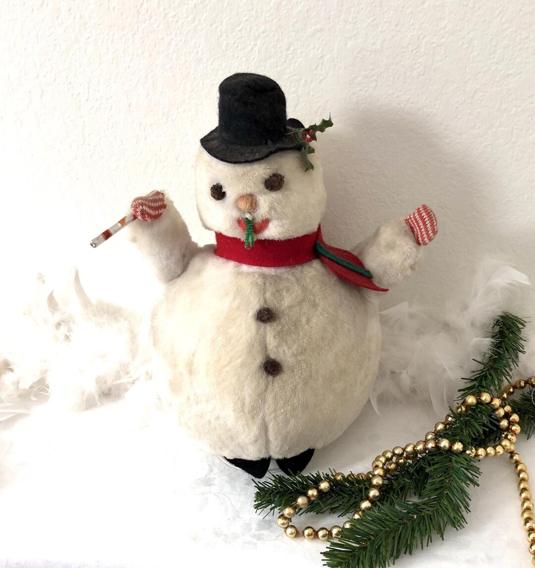 Vtg RARE Roly Poly Snowman.collectible Xmas.mcm Holiday Plushy - Etsy