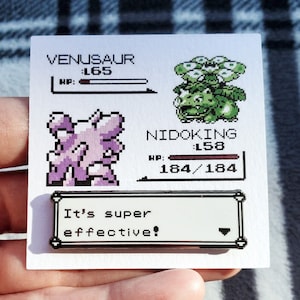 Pokemon Red/Blue/Yellow It's super effective text box enamel pin - Etsy ...