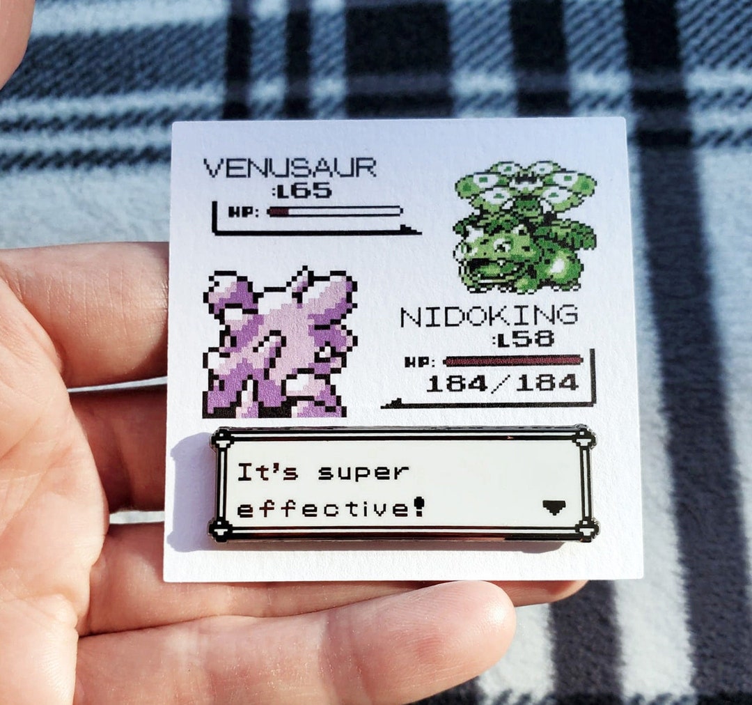 Pokemon Red/blue/yellow - It's Super Effective! Text Box Enamel Pin - Etsy