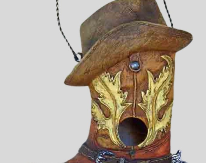 Unique Cowboy Boot Birdhouse, Western Birdhouse - Etsy