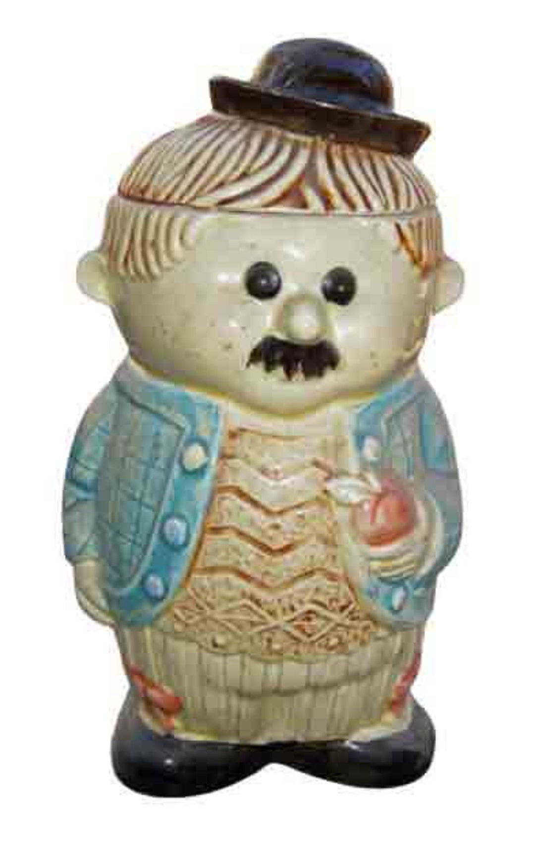 Vintage Ceramic Cookie Jar, Man With Hat - Etsy