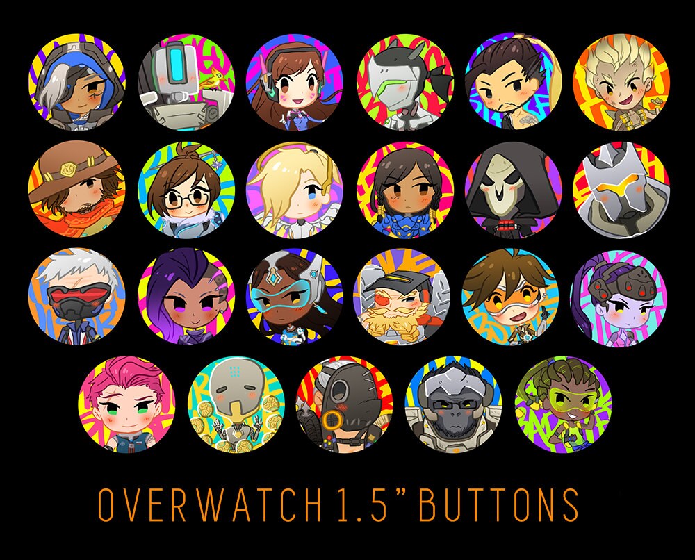 Overwatch 1.5 Inch Buttons Pins every Hero Available - Etsy UK