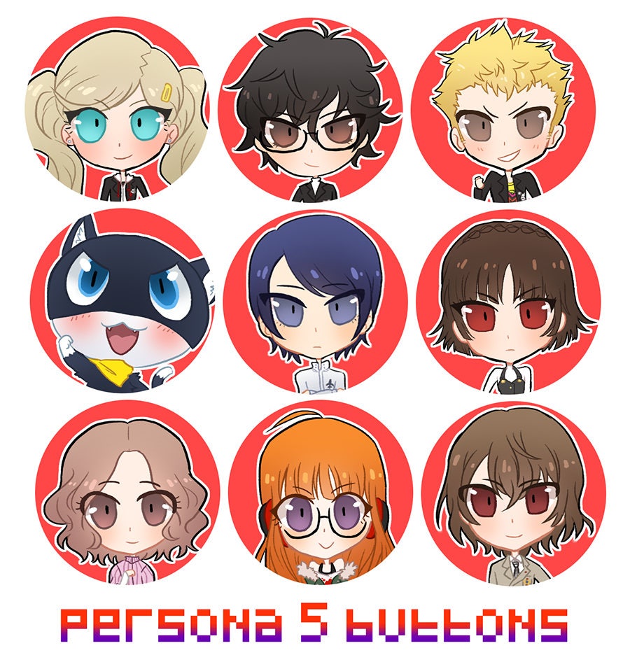 Persona 5 1.5 Inch BUTTONS PINS | Etsy
