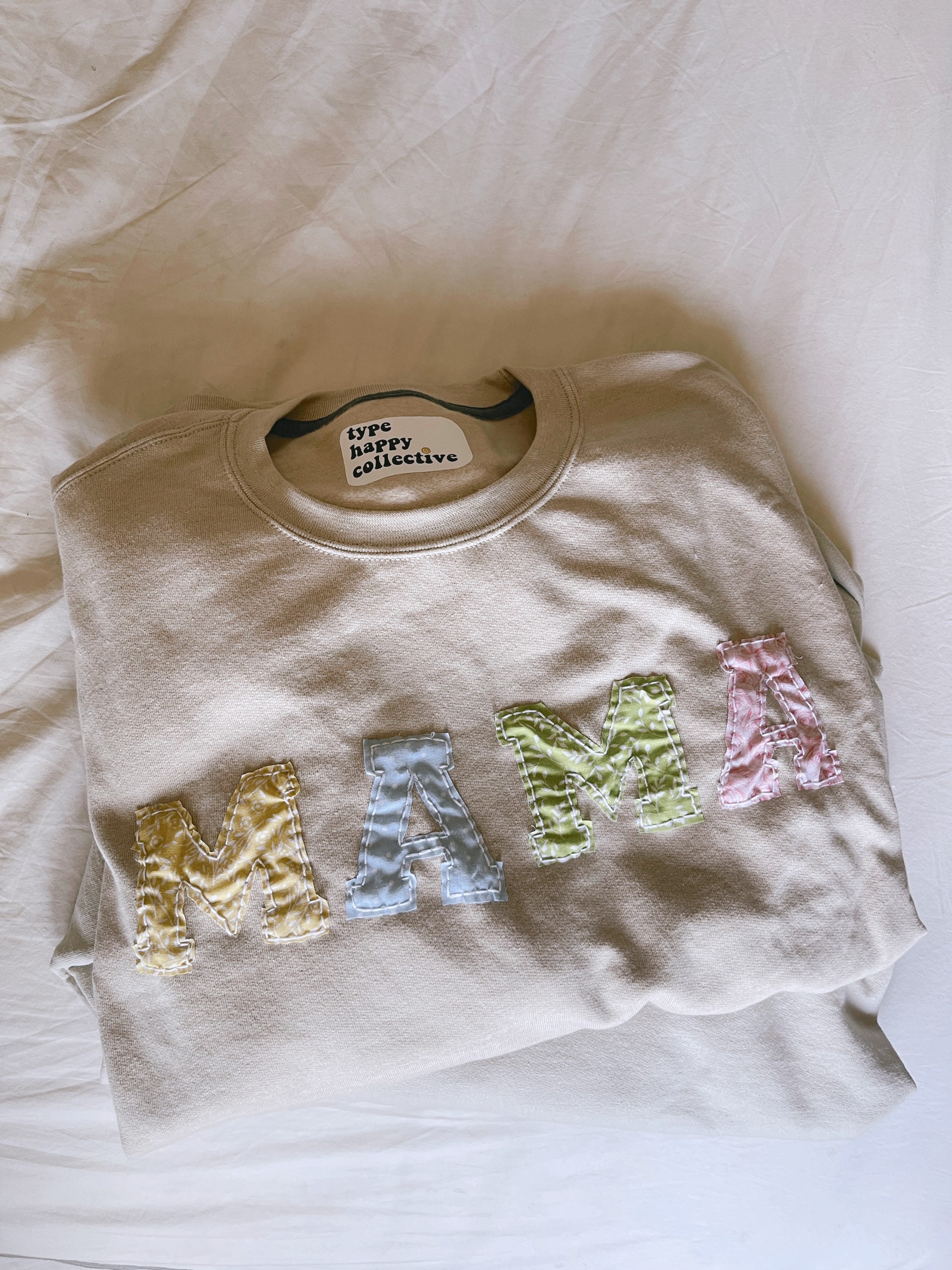 Custom Hand-quilted Embroidered Crewneck Sweatshirt: Vintage Fabric ...
