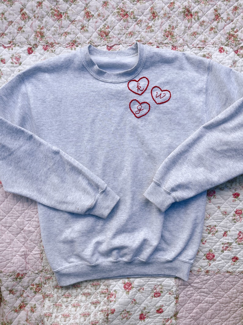 CUSTOM Personalized Love Letter Sweatshirt- Hand Embroidered, Valentine ...