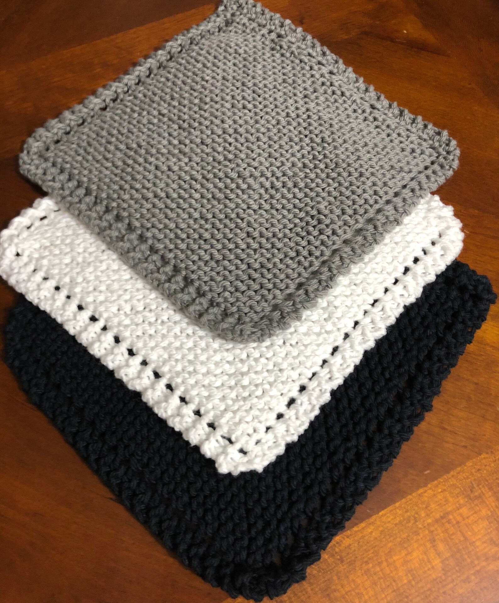 Hand Knitted Cotton Dish Cloths, Wash Cloths, Home Gifts, Home and ...