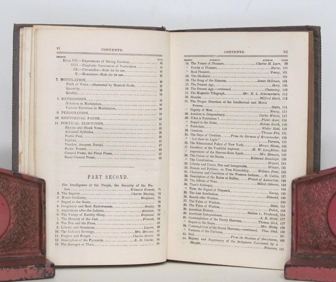 1855 - the School Reader - Fifth Book - Sanders Series - by Charles W ...