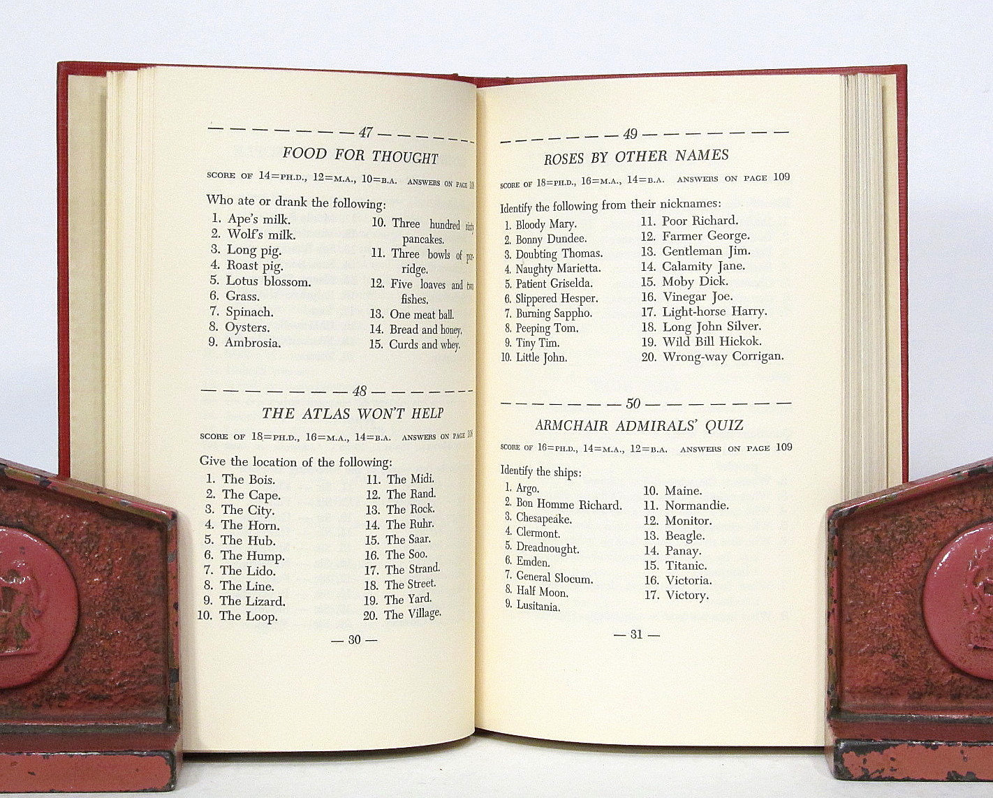 1948 Fireside Quiz Book by John V Cooper and Raymond J | Etsy