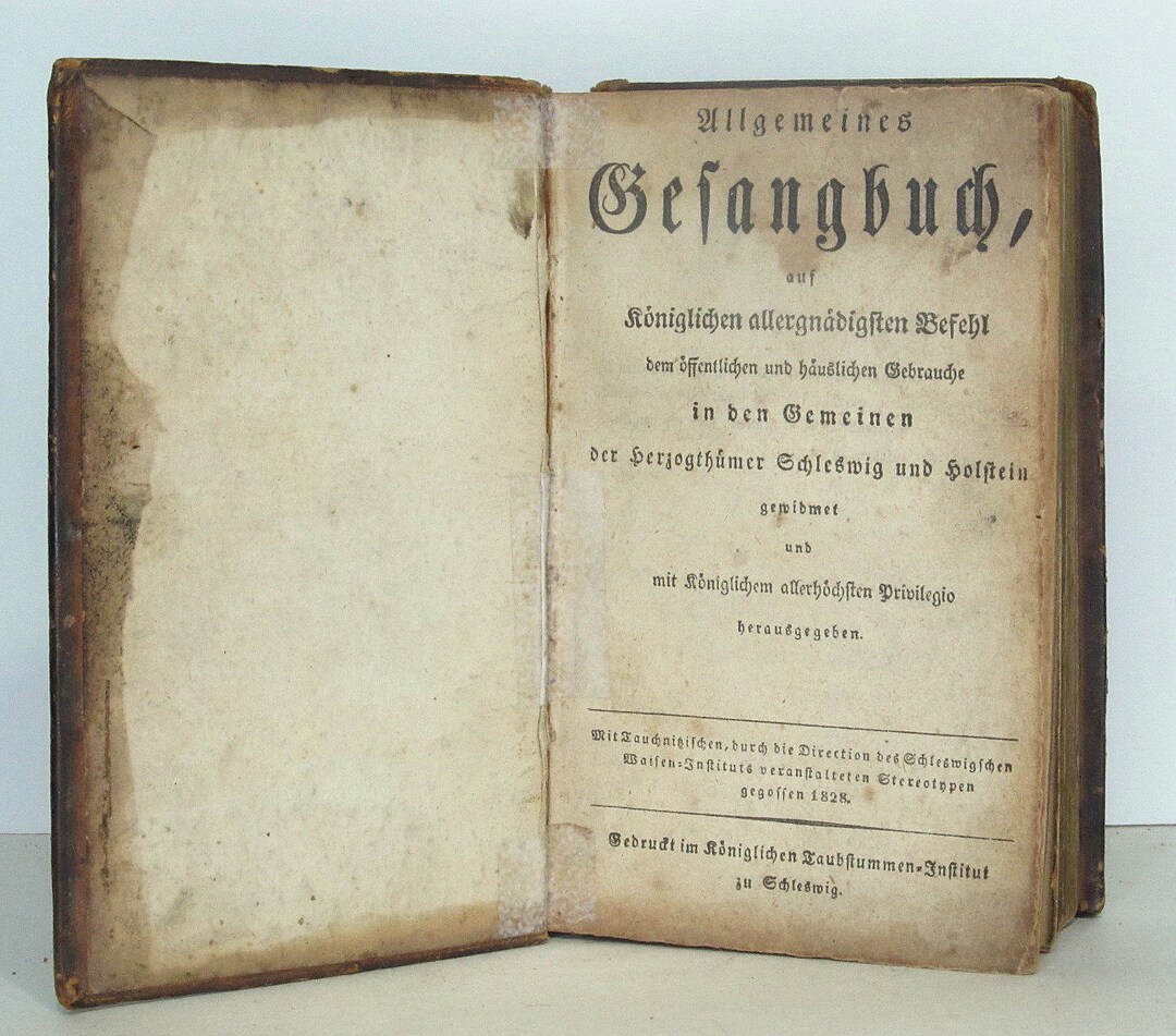 1828 German Language Starting With "allgemeines Gesangbuch" (in English ...