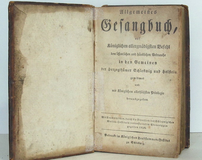 1828 German Language Starting With "allgemeines Gesangbuch" (in English ...