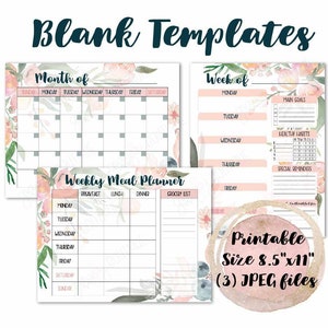 WEEKLY, MONTHLY, MEAL Prep Calendars 3-in-1 Bundle, Monthly Calendar ...