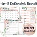 WEEKLY MONTHLY MEAL Prep Calendars 3-in-1 Bundle Monthly - Etsy