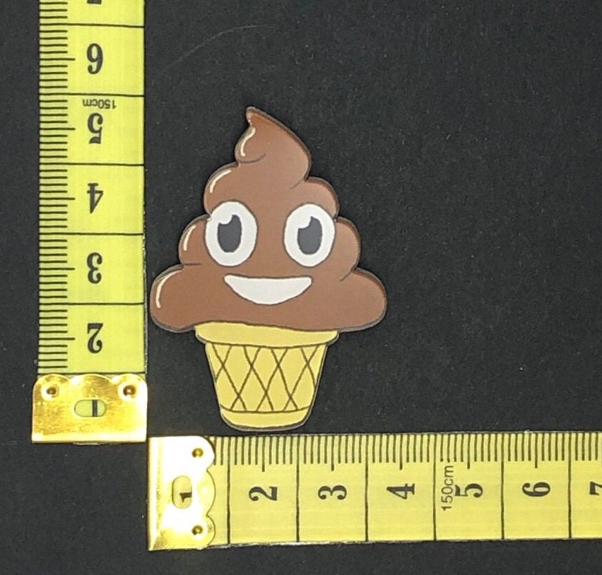 Chocolate Ice Cream / Poop Emoji Badge | Etsy
