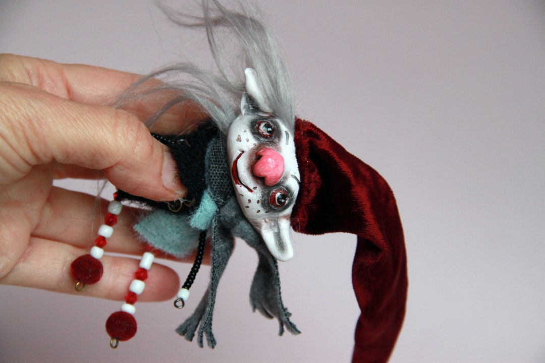 Christmas Elf Brooch, Tiny Art Doll Gnome - Etsy
