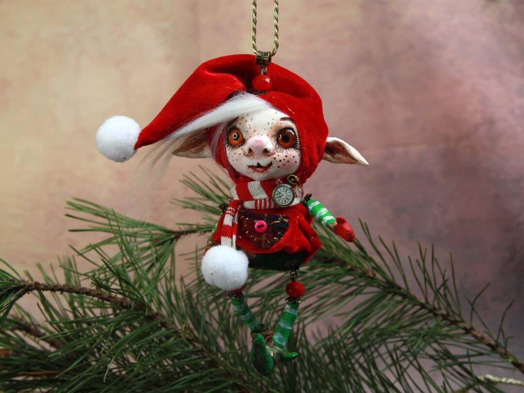 Funny Elf Doll Pendant Cut Air Dry Clay Christmas Tree Toy - Etsy