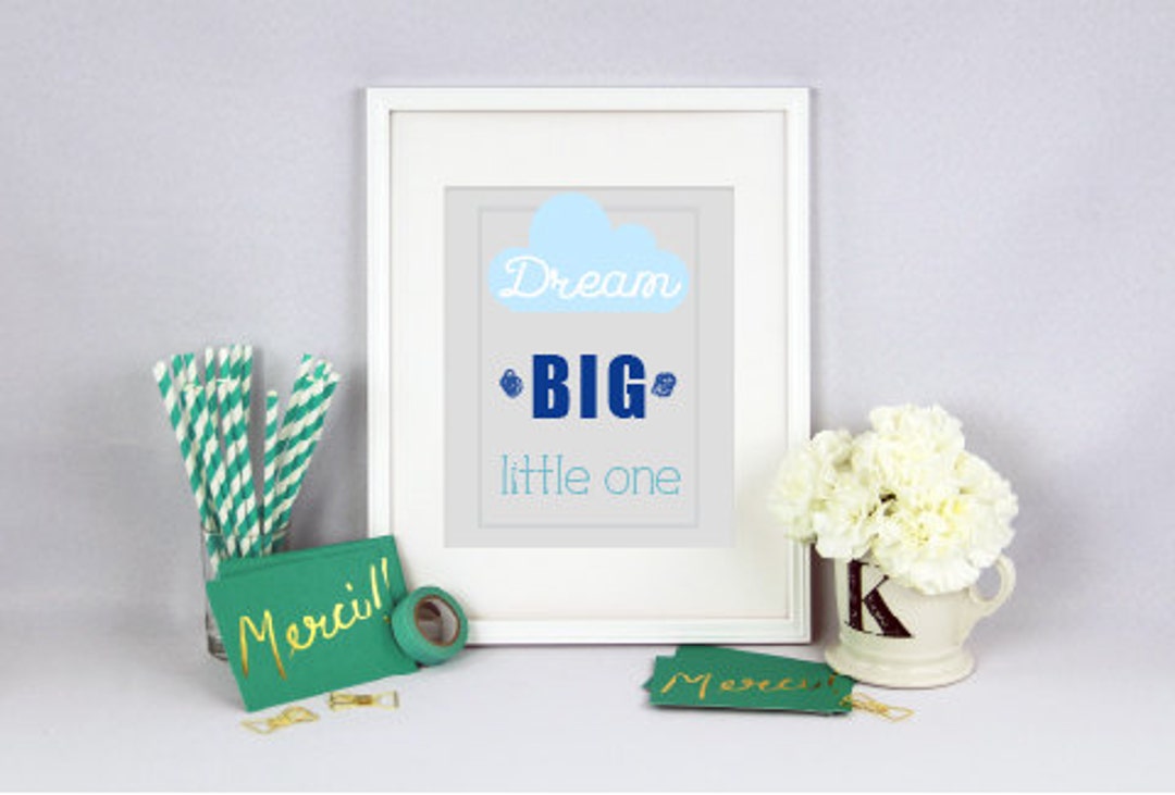 Dream Big Little One Quote Printable Decor - Etsy