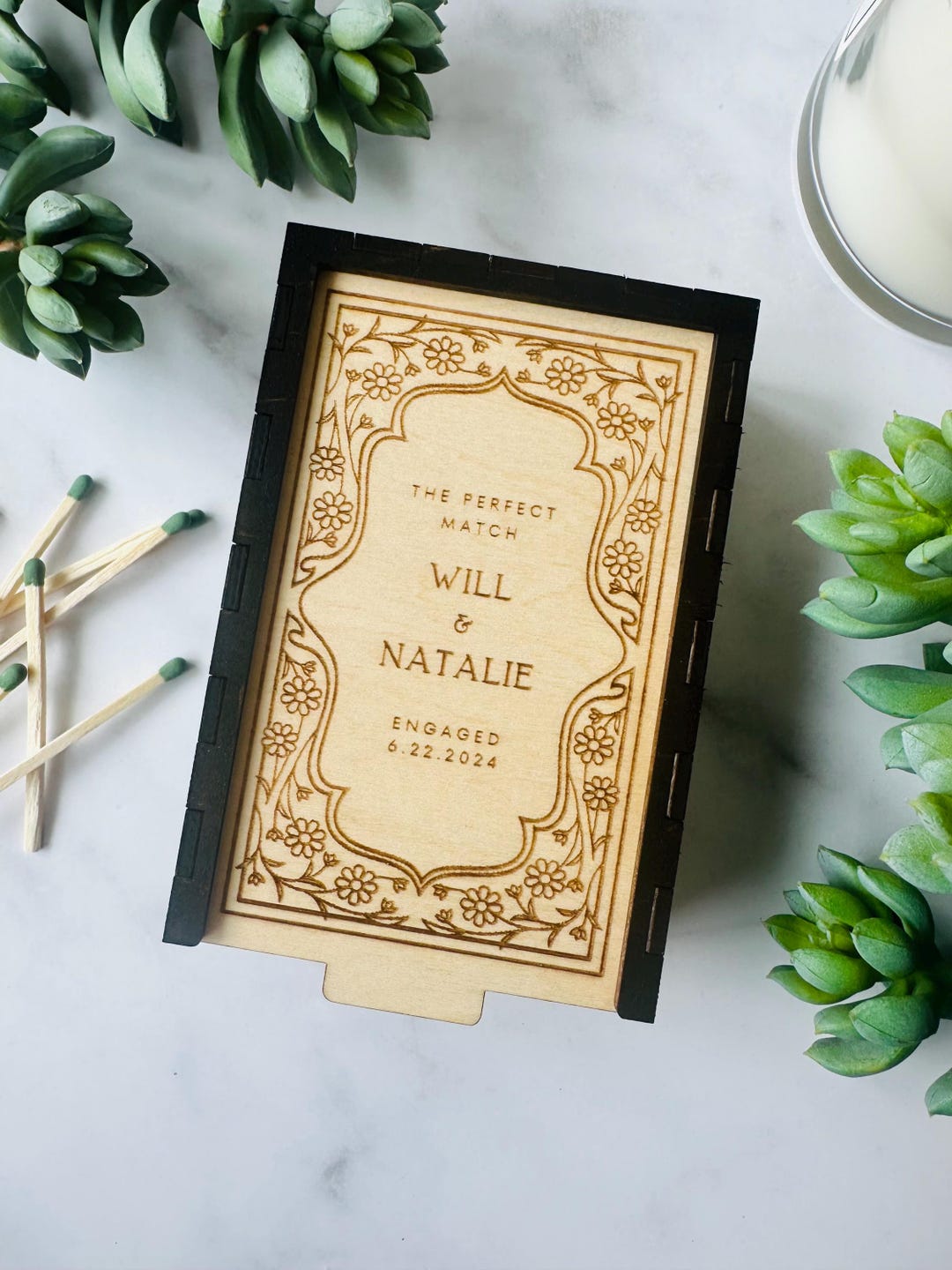 Wood Match Box, Large Match Box, Couple Match Box, Personalized Gift ...