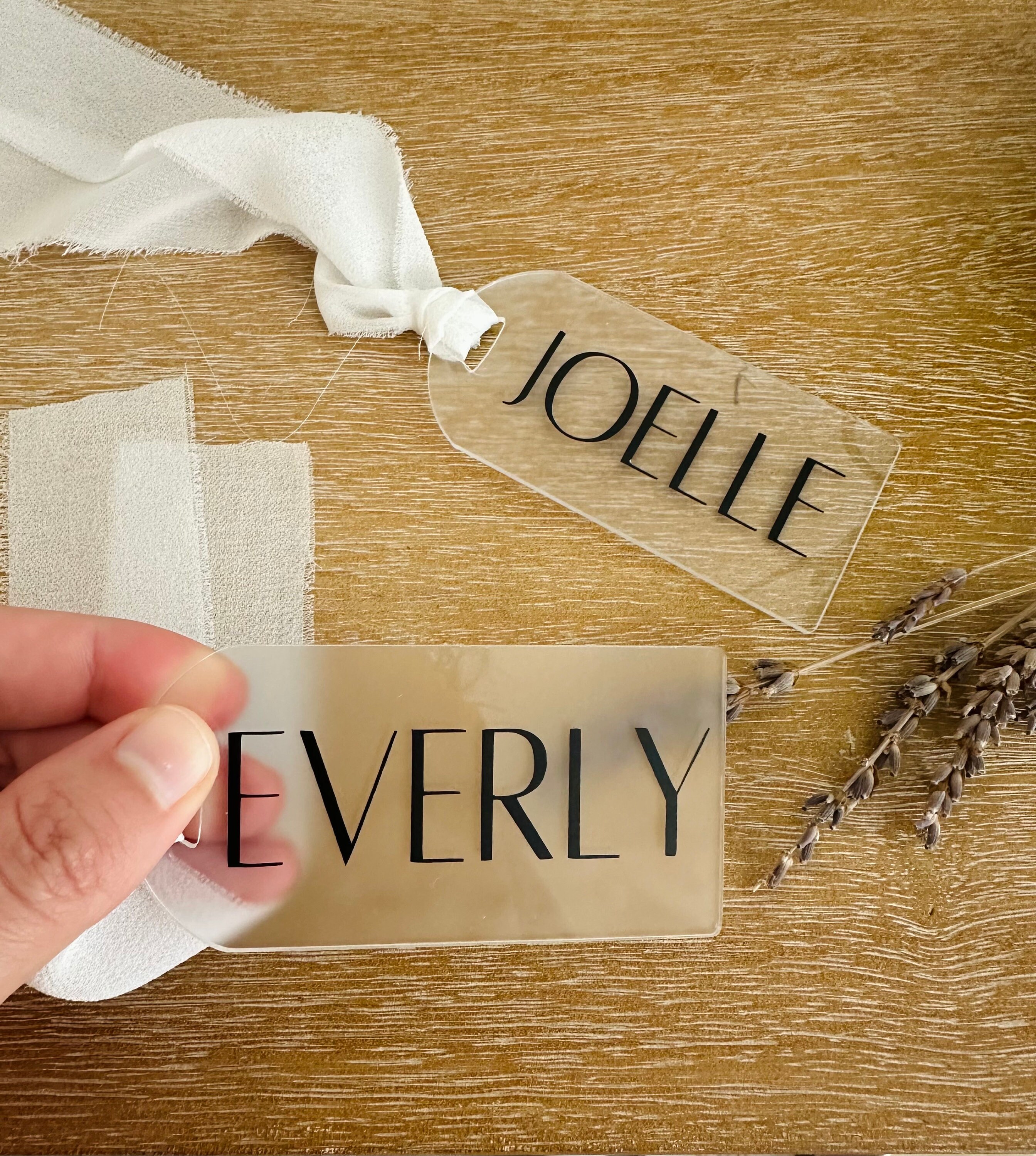 Personalized Reusable Frosted Acrylic 2x3 Gift Tag, Name Tags for ...