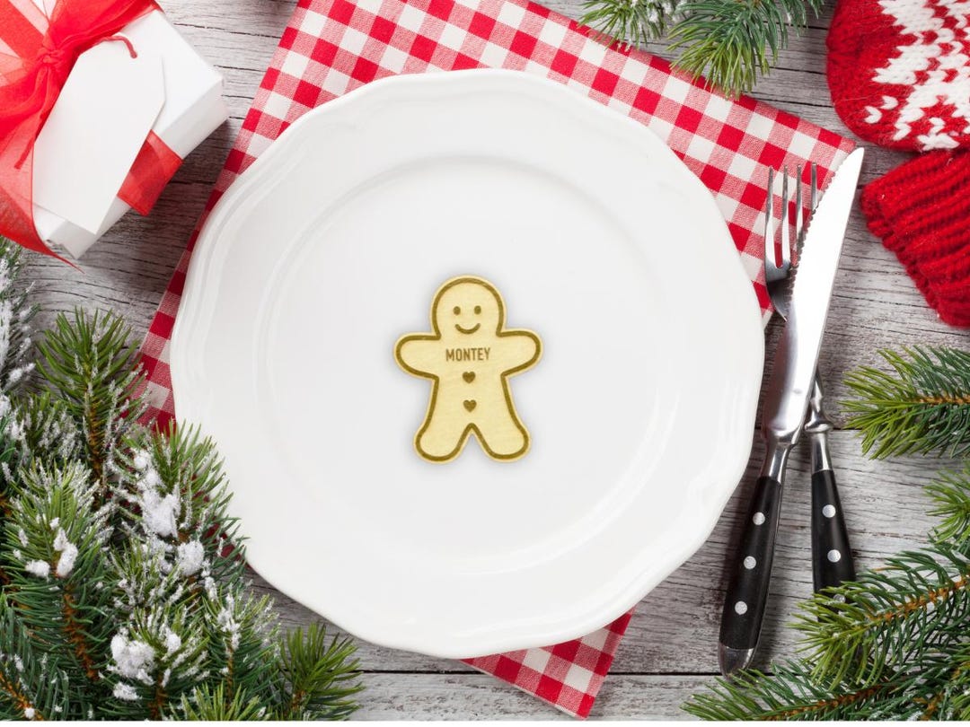 Personalized Gingerbread Man Place Card – Custom Holiday Table Name Tag ...
