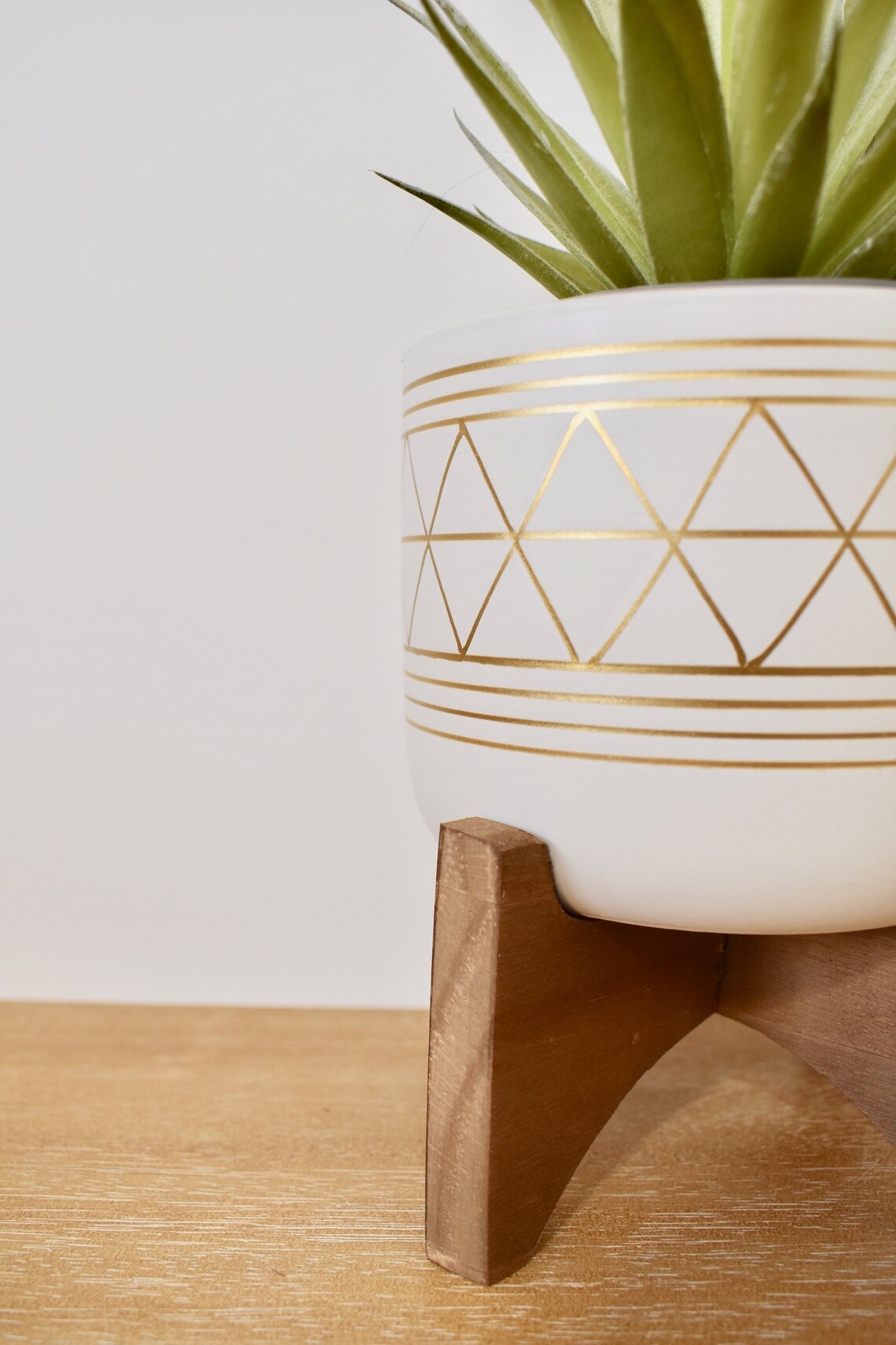 Mid Century Modern Plant Pot With Stand - Etsy