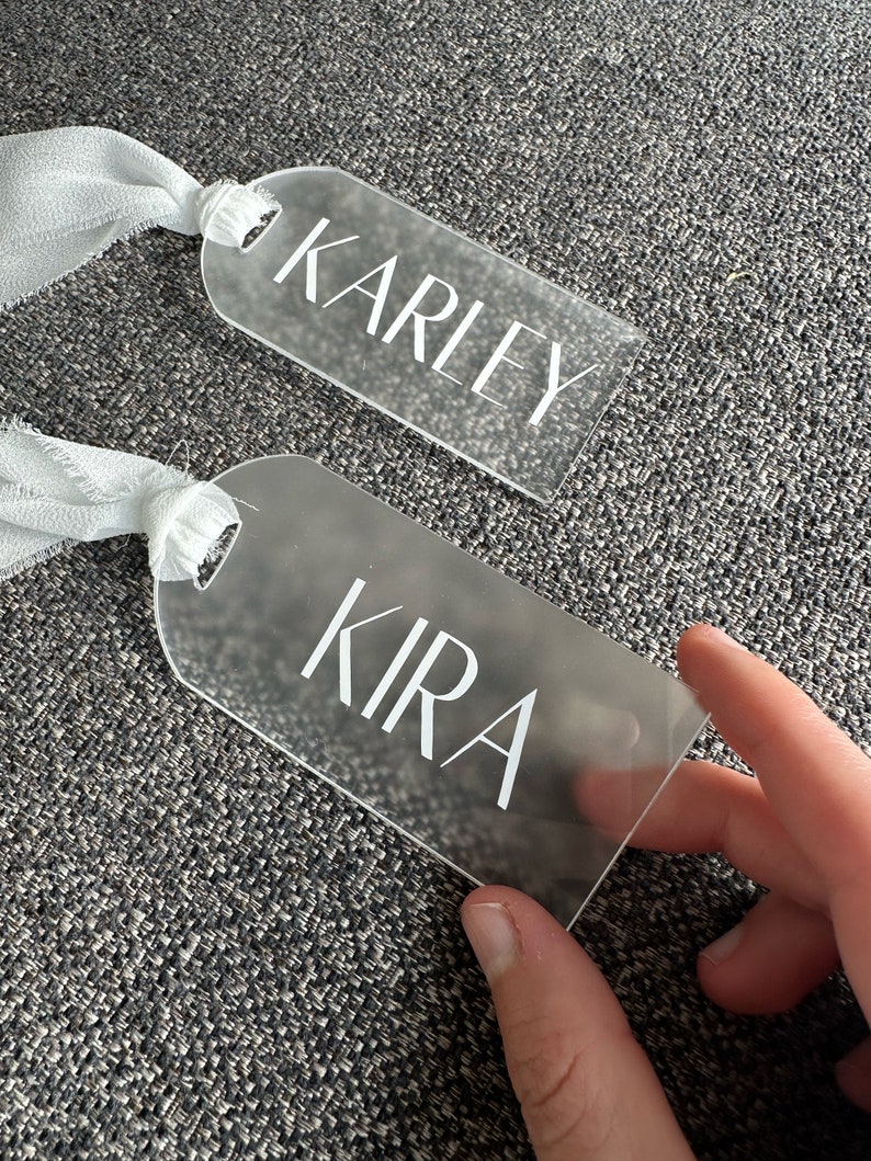 Personalized Reusable Frosted Acrylic 2x3 Gift Tag, Name Tags for ...