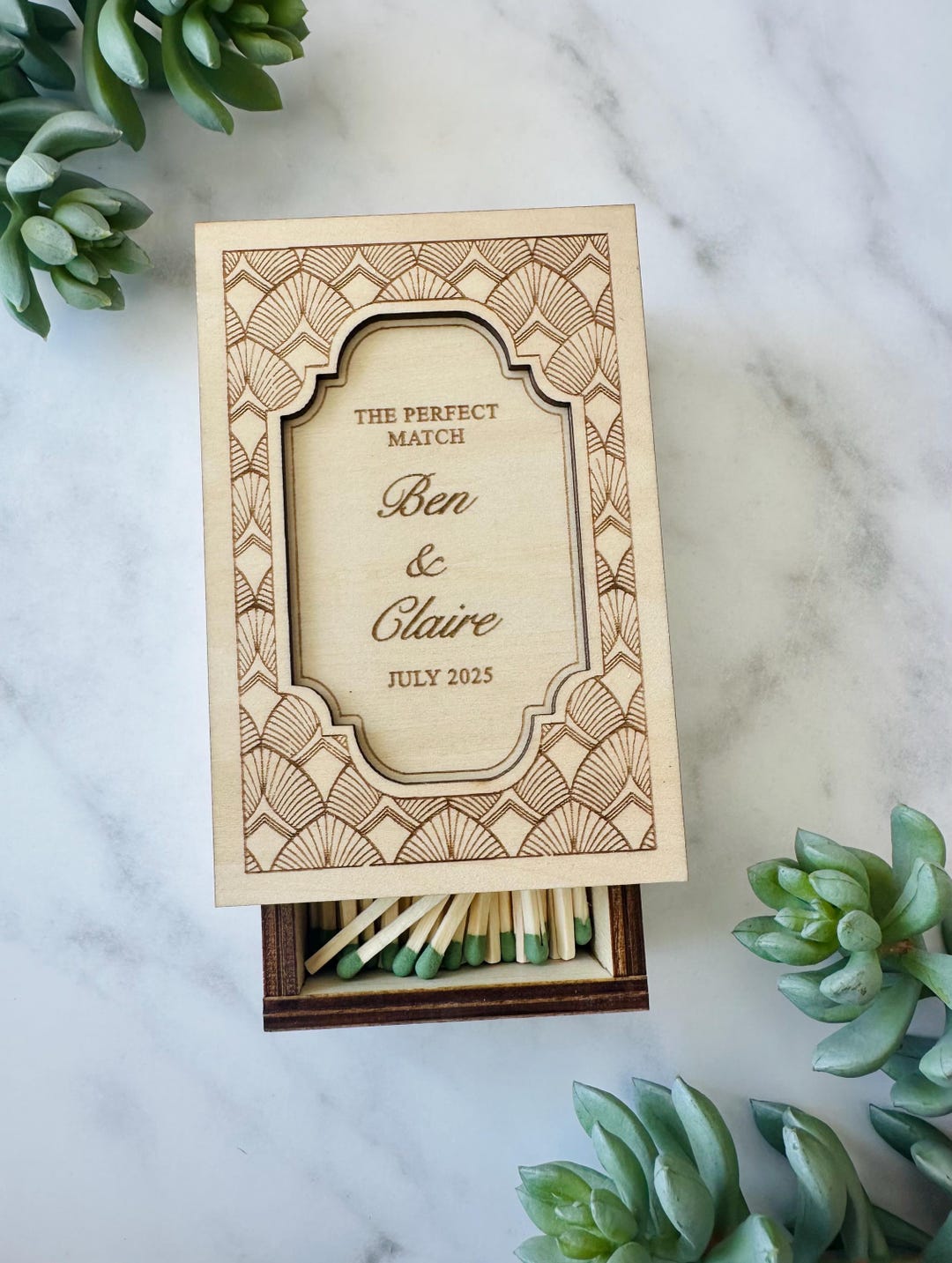 Wooden Match Box, Couples Large Matchbox, Custom Engagement Gift ...