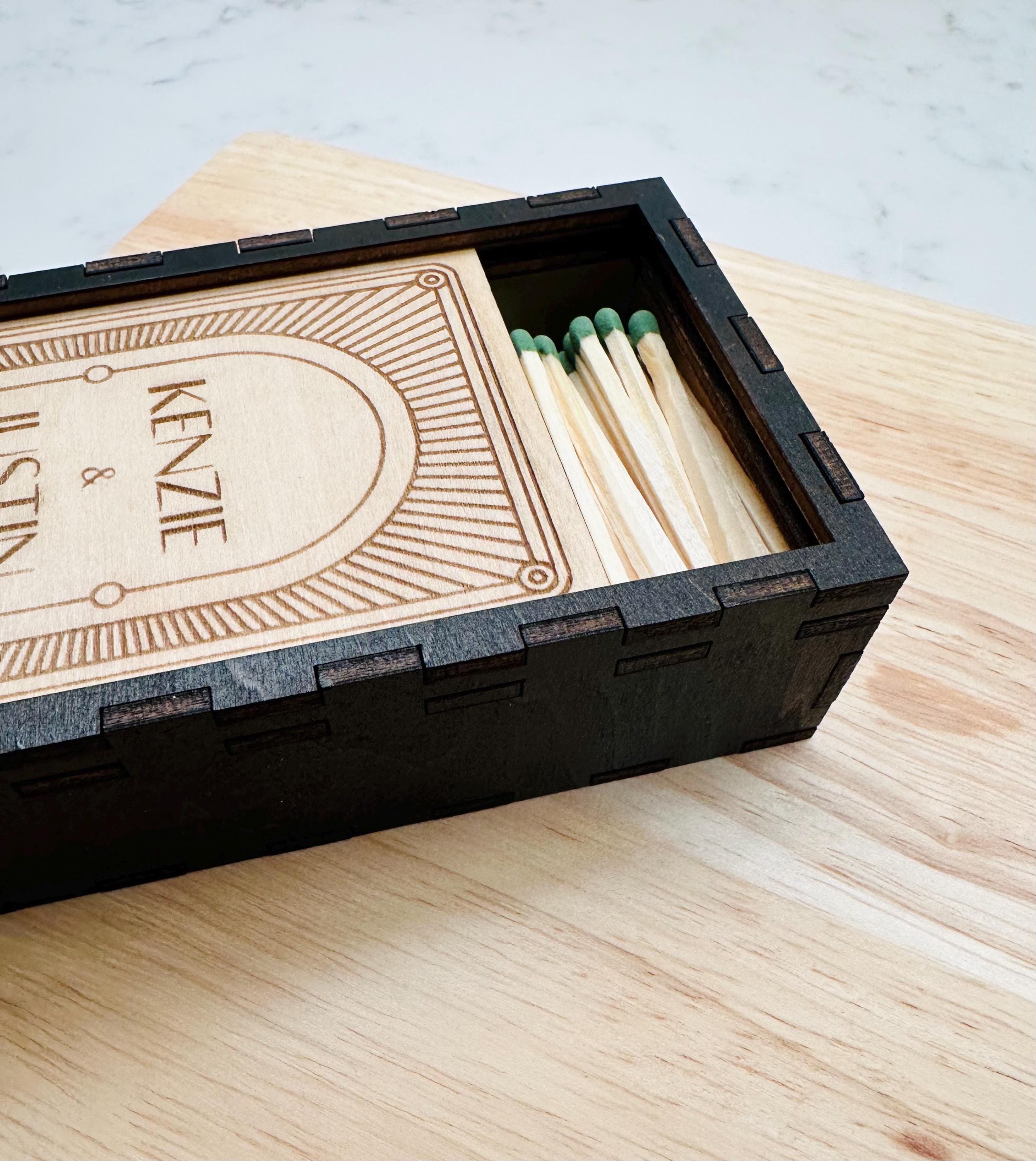 Wood Match Box, Large Match Box, Couple Match Box, Personalized Gift ...