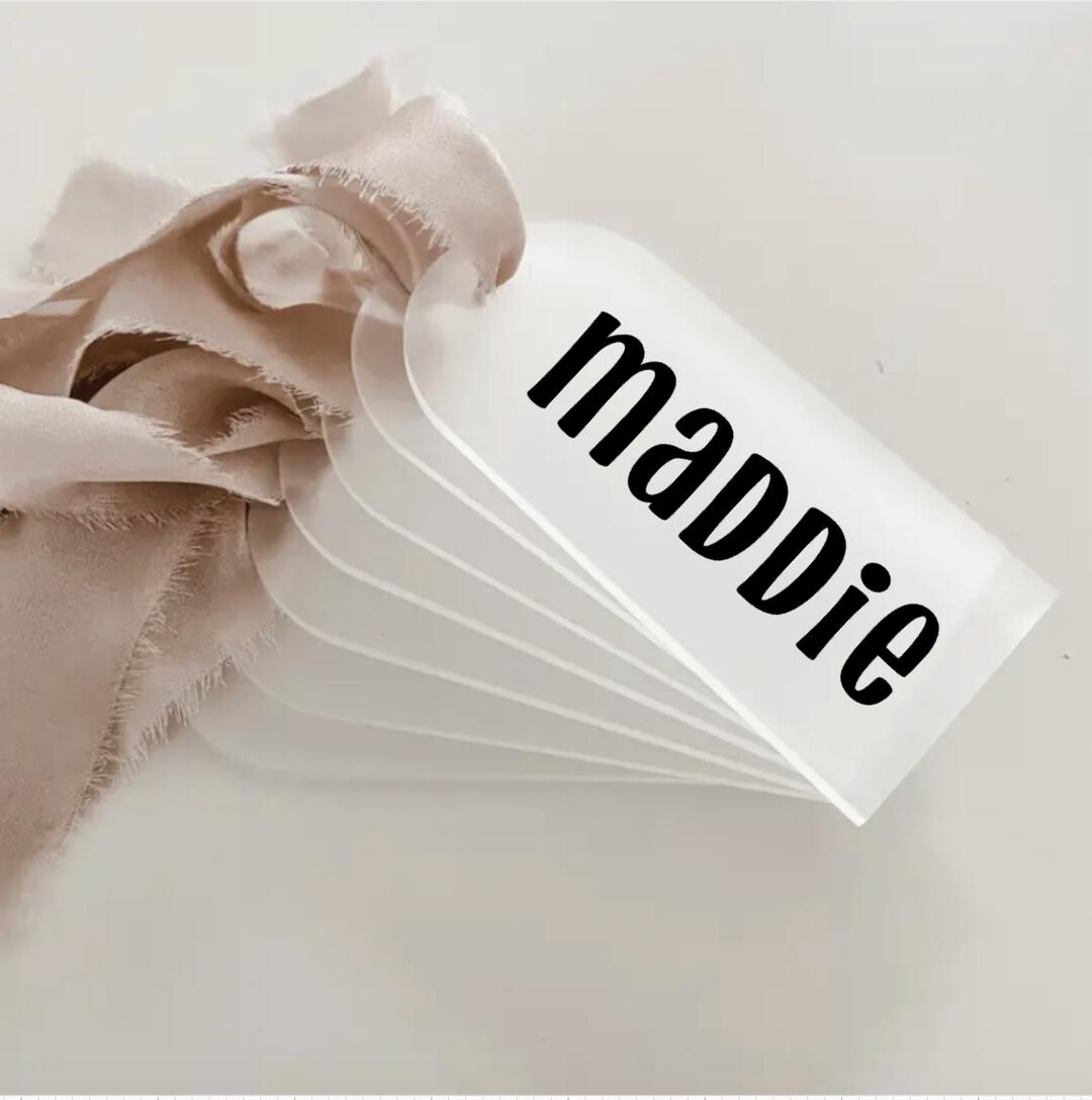 Personalized Reusable Frosted Acrylic 2x3 Gift Tag, Name Tags for ...