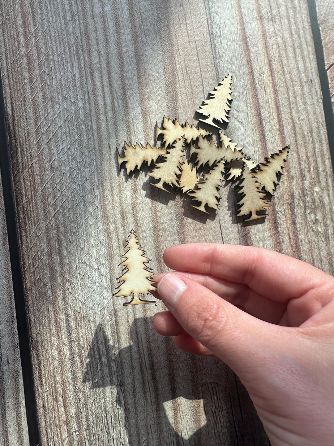 Laser Cut Tiny Wood Christmas Tree Cutouts: Miniature Xmas Tree for DIY ...