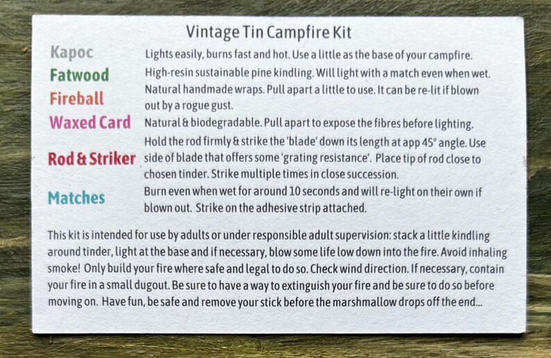 Retro Book Campfire Chums Fire Starter Kit, Vintage Tobacco Tin. Best ...