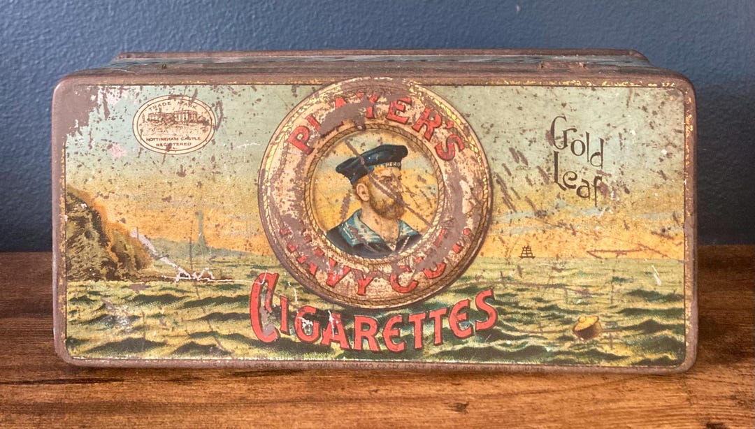 1930s Players Navy Cut Gold Leaf Cigarette Tin. Super Period Style ...