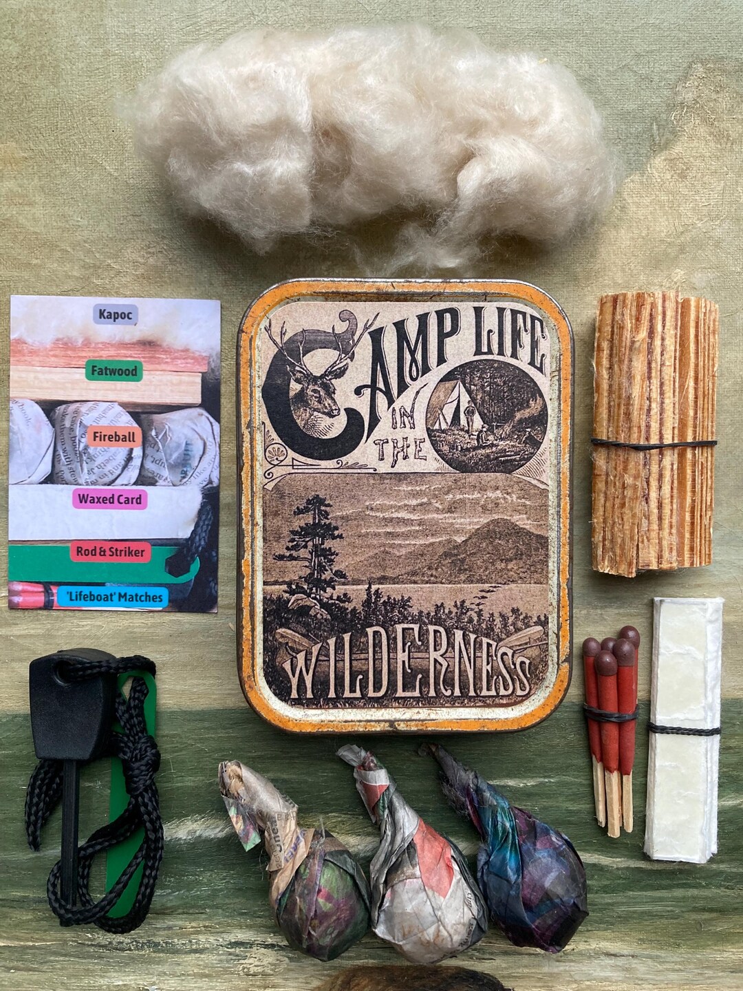 Retro Dad Gift Campfire Camping Kit. Wilderness Ready, Marshmallow ...